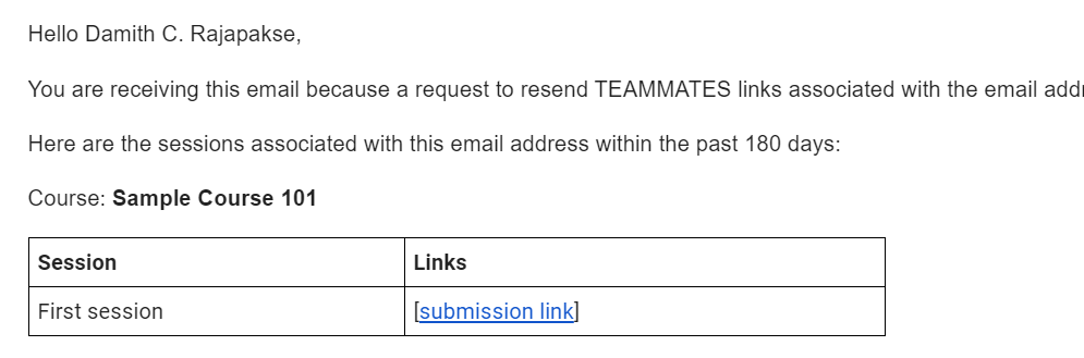 Link Recovery Submission Link Ends Up In Session Results Page · Issue 10302 · Teammates
