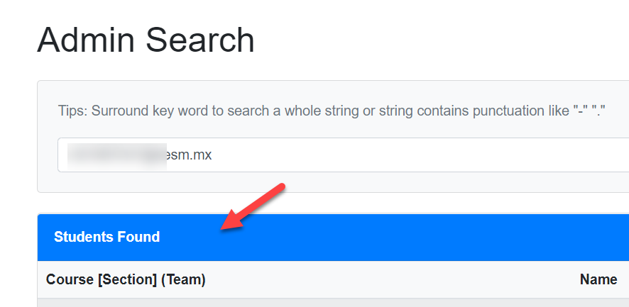 Admin search page: show instructors and students in different colors ...