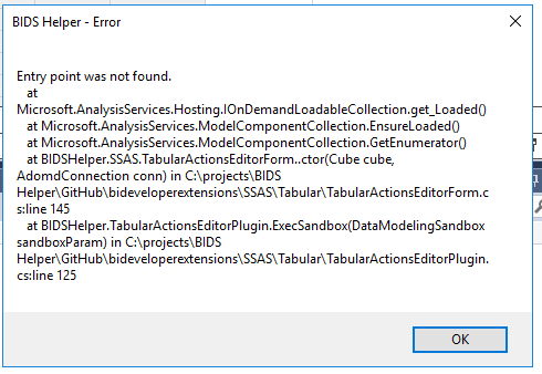 Entry point not found. "tabular actions editor" · Issue #80 · BIDeveloperExtensions ...