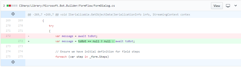 [Bug] FormFlow on LuisDialog not working after version 3.8.5 · Issue #3159 · microsoft ...