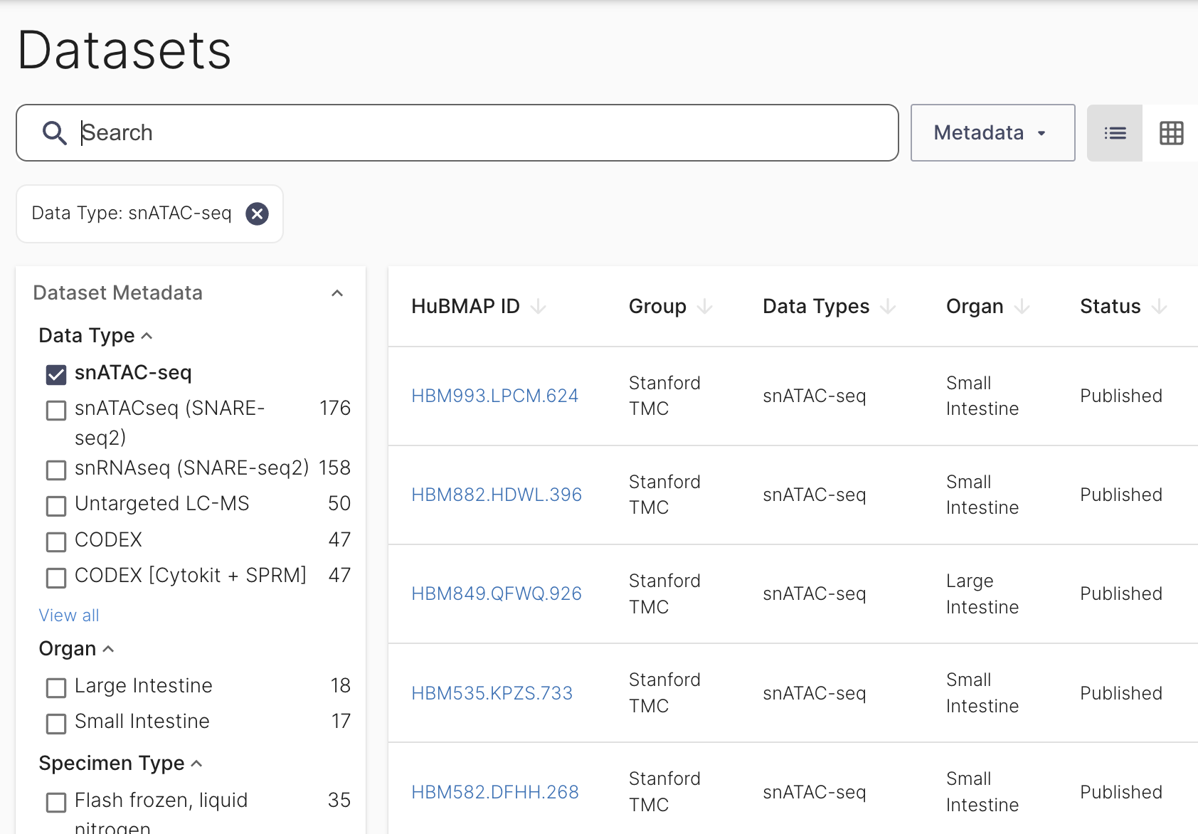 Selecting assay doesn't add an filter with the organ from organ pages · Issue #2659 ...