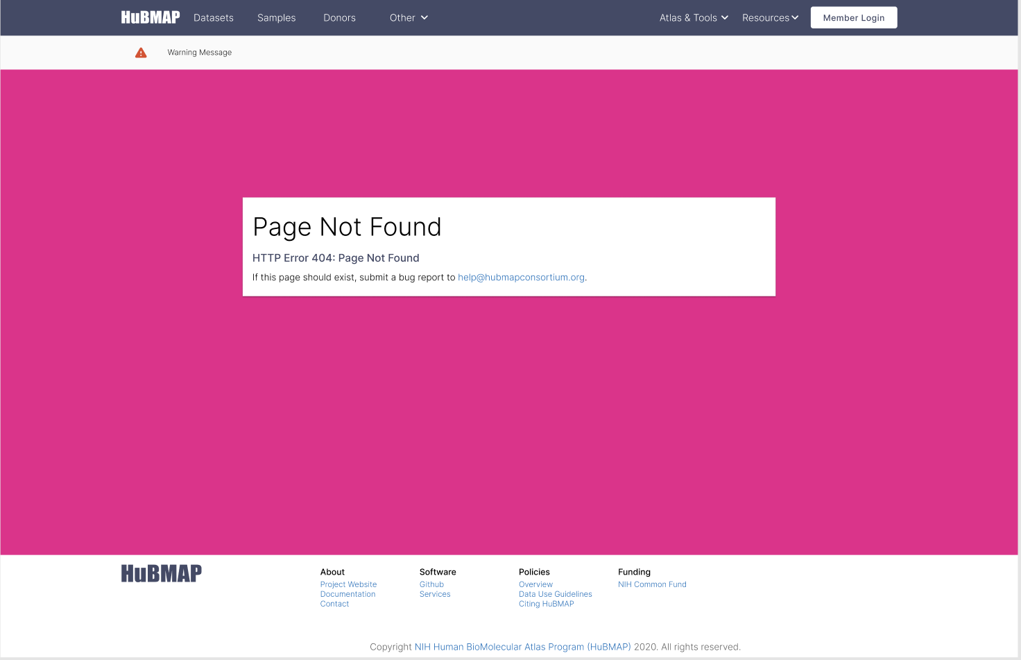 Fix error page when there is a banner present · Issue #2685 · hubmapconsortium/portal-ui · GitHub