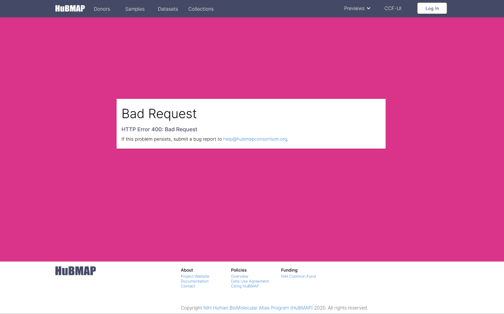 Design error pages · Issue #339 · hubmapconsortium/portal-ui · GitHub