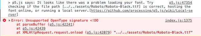 .ttf fonts not valid in webGL mode · Issue #3818 · processing/p5.js · GitHub