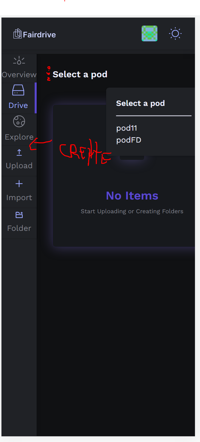 Mobile Add Create Pod In Left Menu And Move Three Dots On Left Side Of Select Pod · Issue