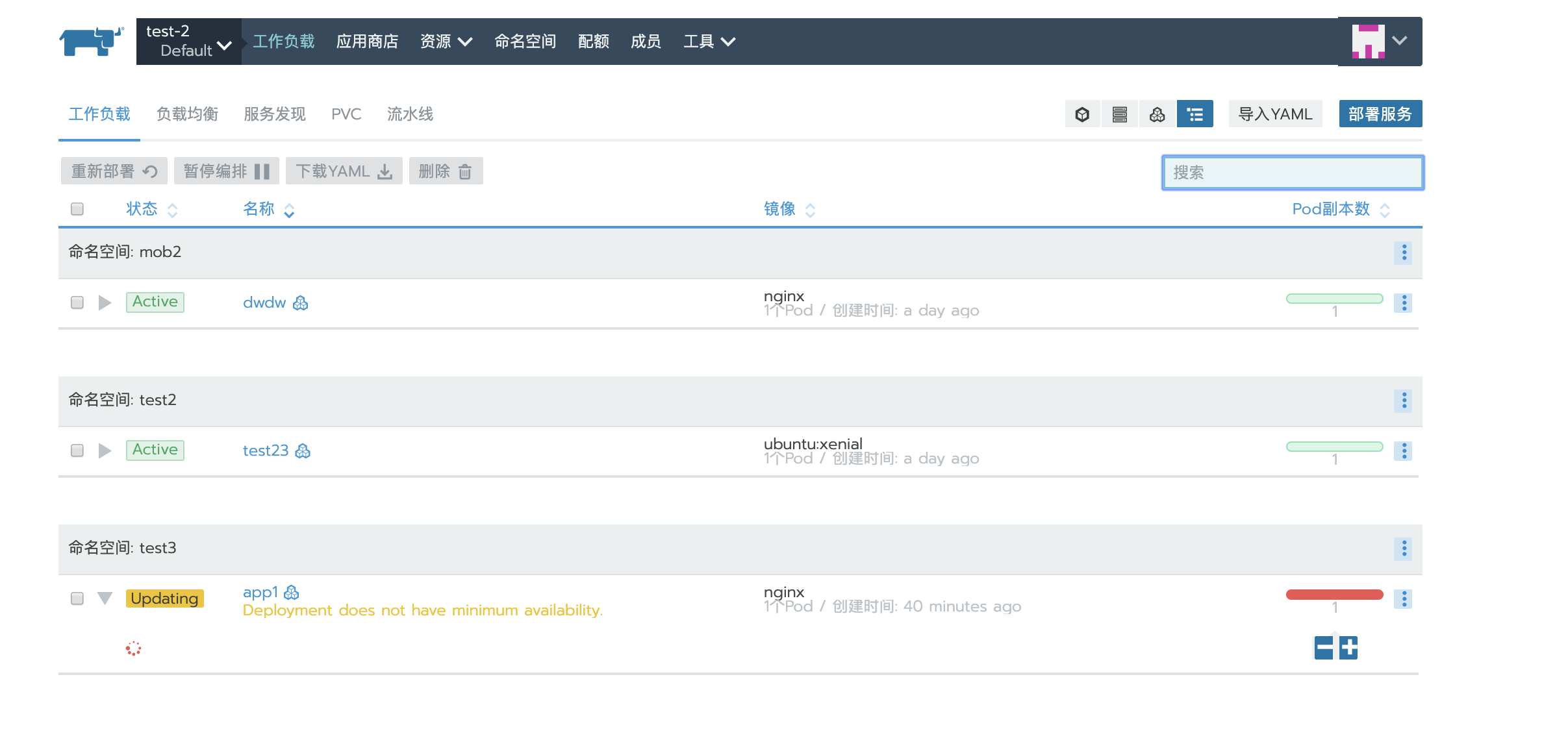 Unable To Filter Out Namespace With Workload Replication 0 Through Ui · Issue 25616 · Rancher