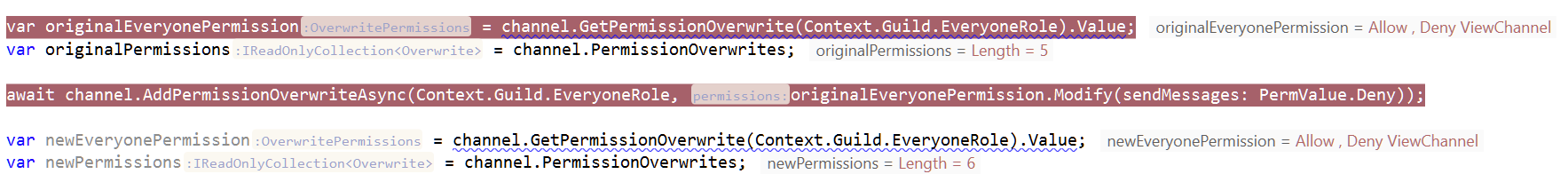 AddPermissionOverwriteAsync can create duplicate entries in the cached ...