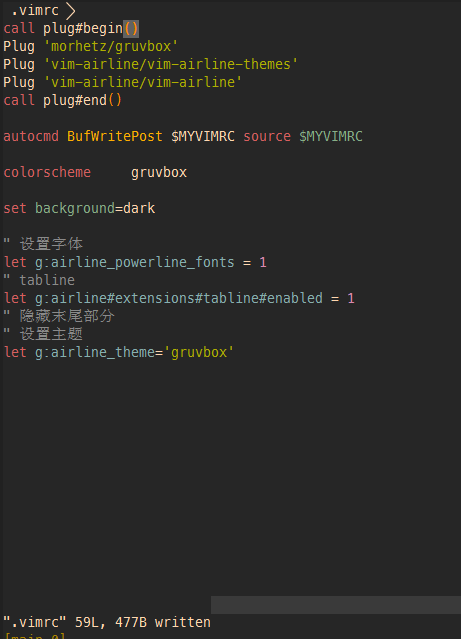 lost tabline color and statuline incomplete display when source .vimrc · Issue #2438 · vim ...
