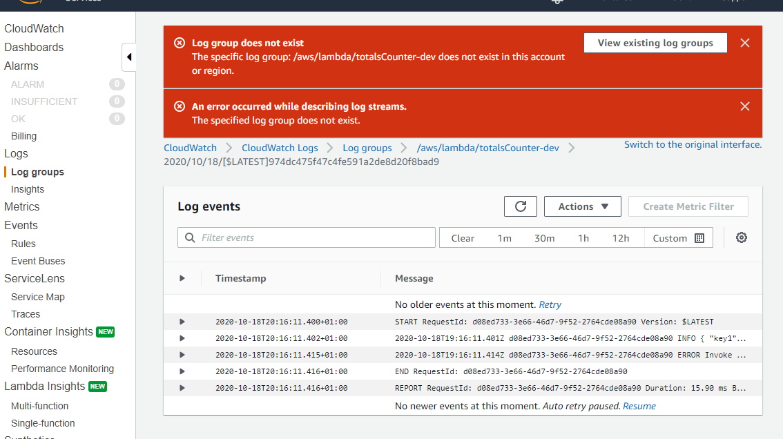 Should Lambda Triggers Created Via The Cli Be Assigned To A Cloudwatch Logs Group · Issue 5620