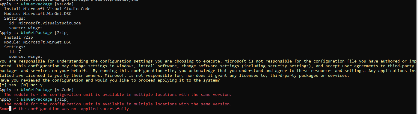Unable to install vscode and 7zip using WinGet configure · Issue #3368 · microsoft/winget-cli ...