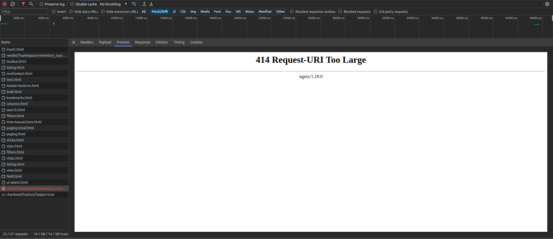 414 Request-URI Too Large while Assign Sources on inventory stock edit · Issue #38121 · magento ...