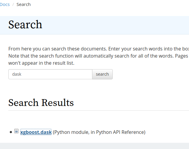 The Search Function On Readthedocs Is Broken · Issue 6529 · Dmlc Xgboost · Github