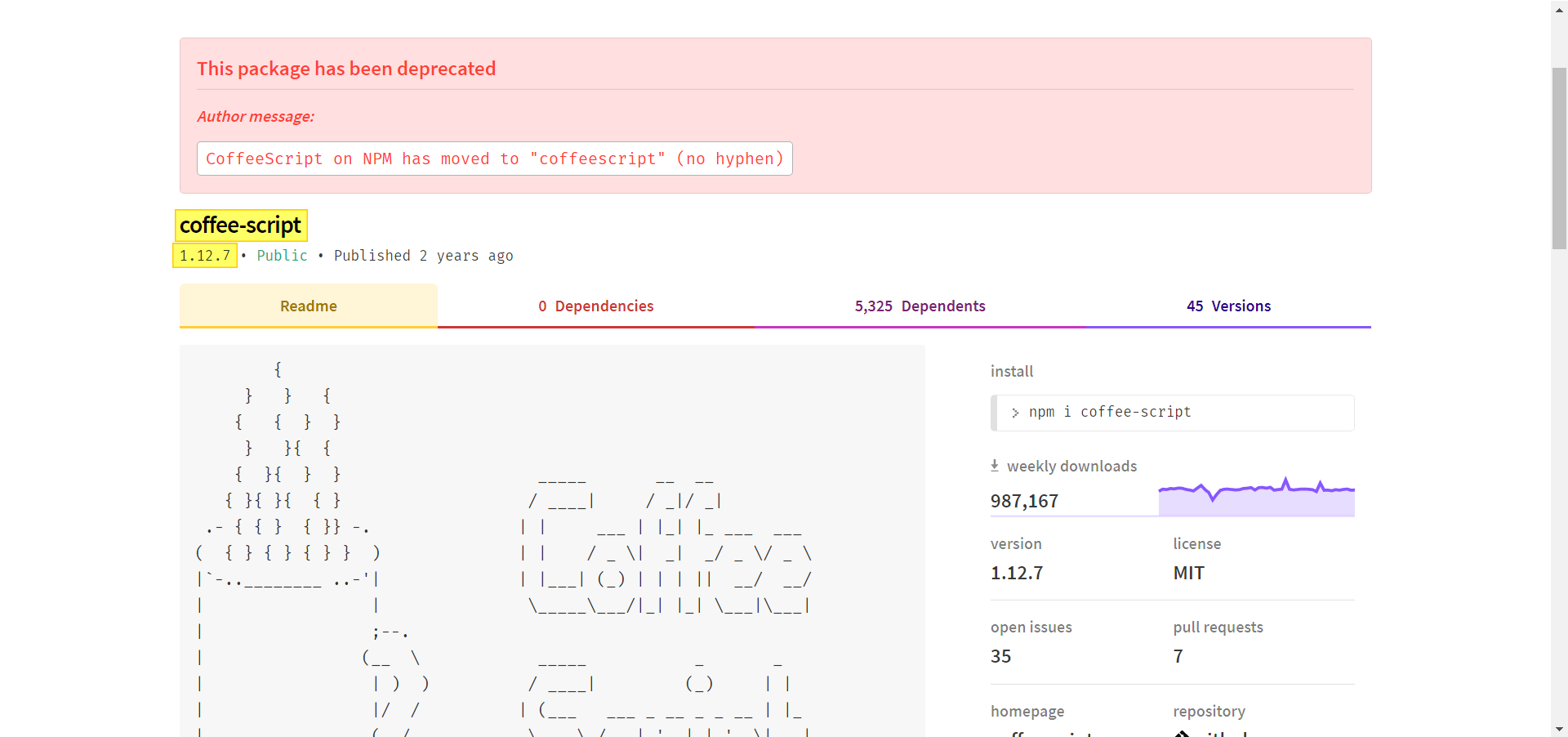 Invalid package name & version number · Issue #2432 · librariesio/libraries.io · GitHub