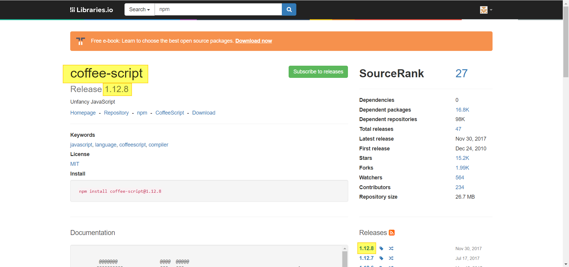 Invalid package name & version number · Issue #2432 · librariesio/libraries.io · GitHub