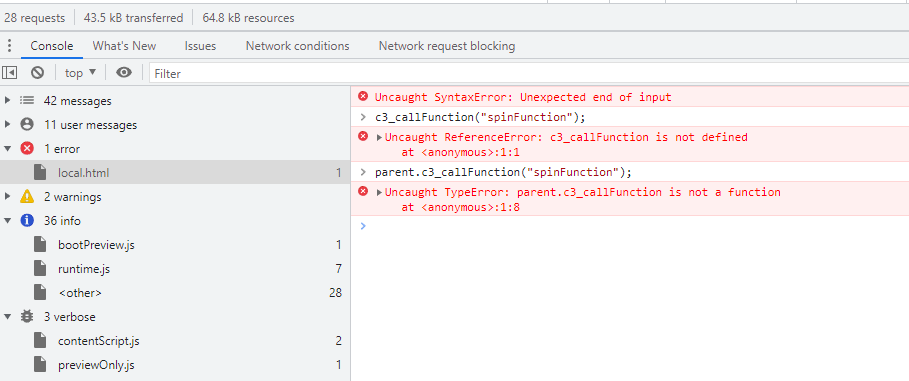 c3_ javascript calls broken, MY GAMES ARE DEAD IN THE WATER PLZ PATCH ...