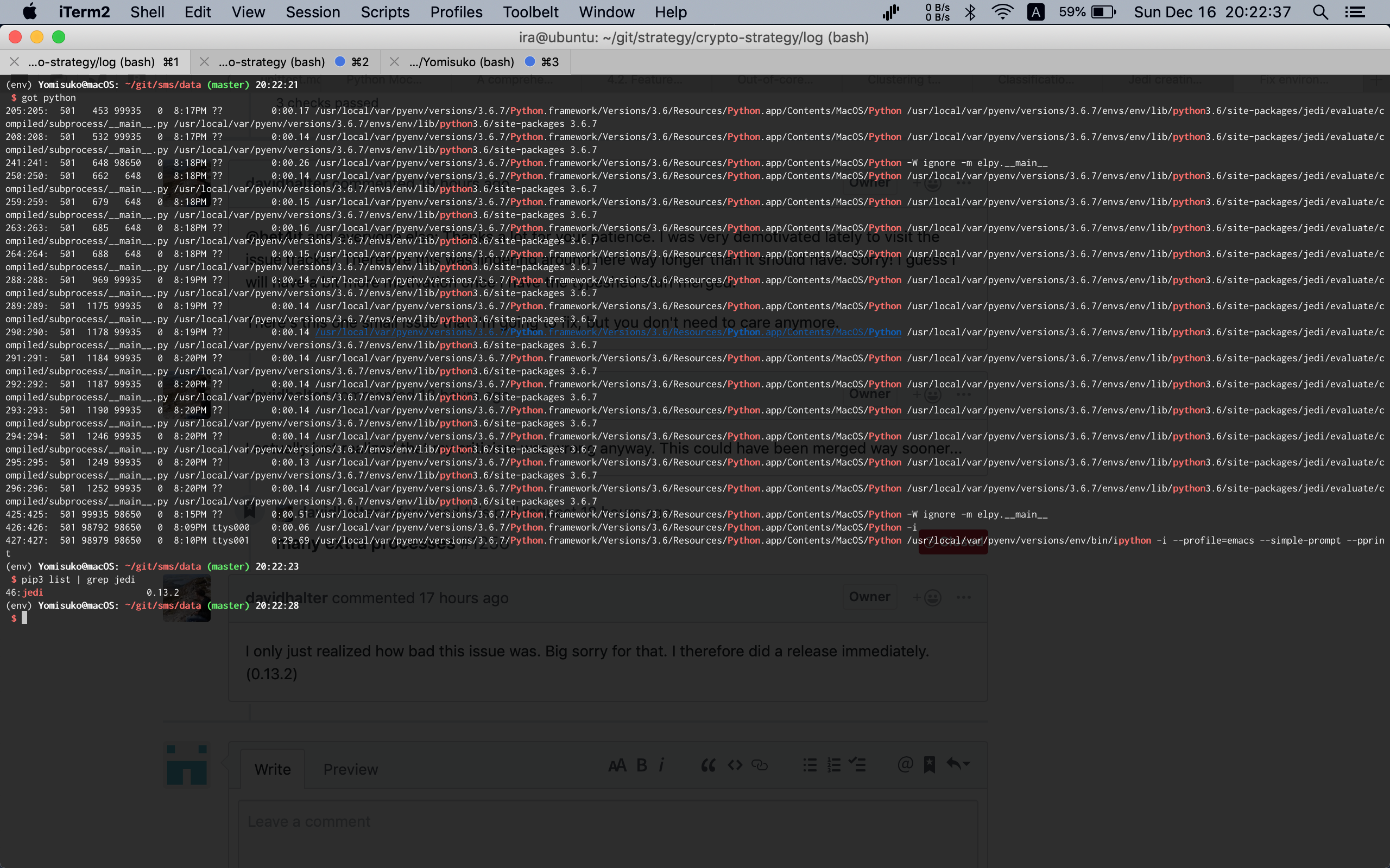 elpy spawns non-finishing sub-processes · Issue #1481 · jorgenschaefer/elpy · GitHub