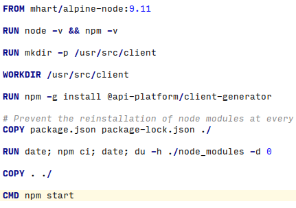 [suggestion] use `npm ci` instead of `yarn install` · Issue #631 · api-platform/api-platform ...
