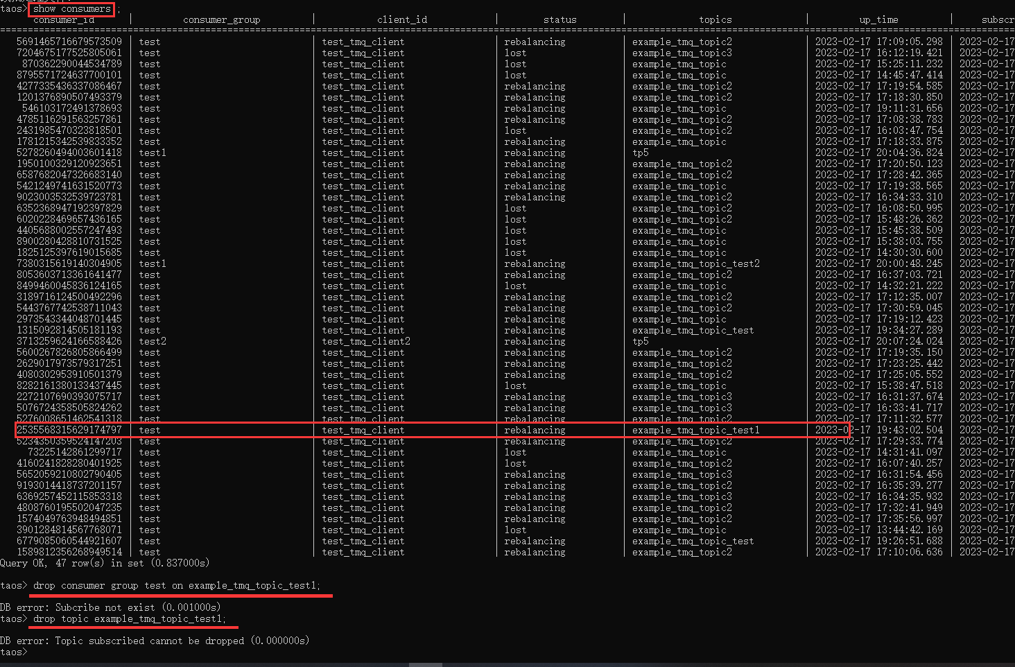 Topic subscribed cannot be dropped · Issue #20035 · taosdata/TDengine · GitHub