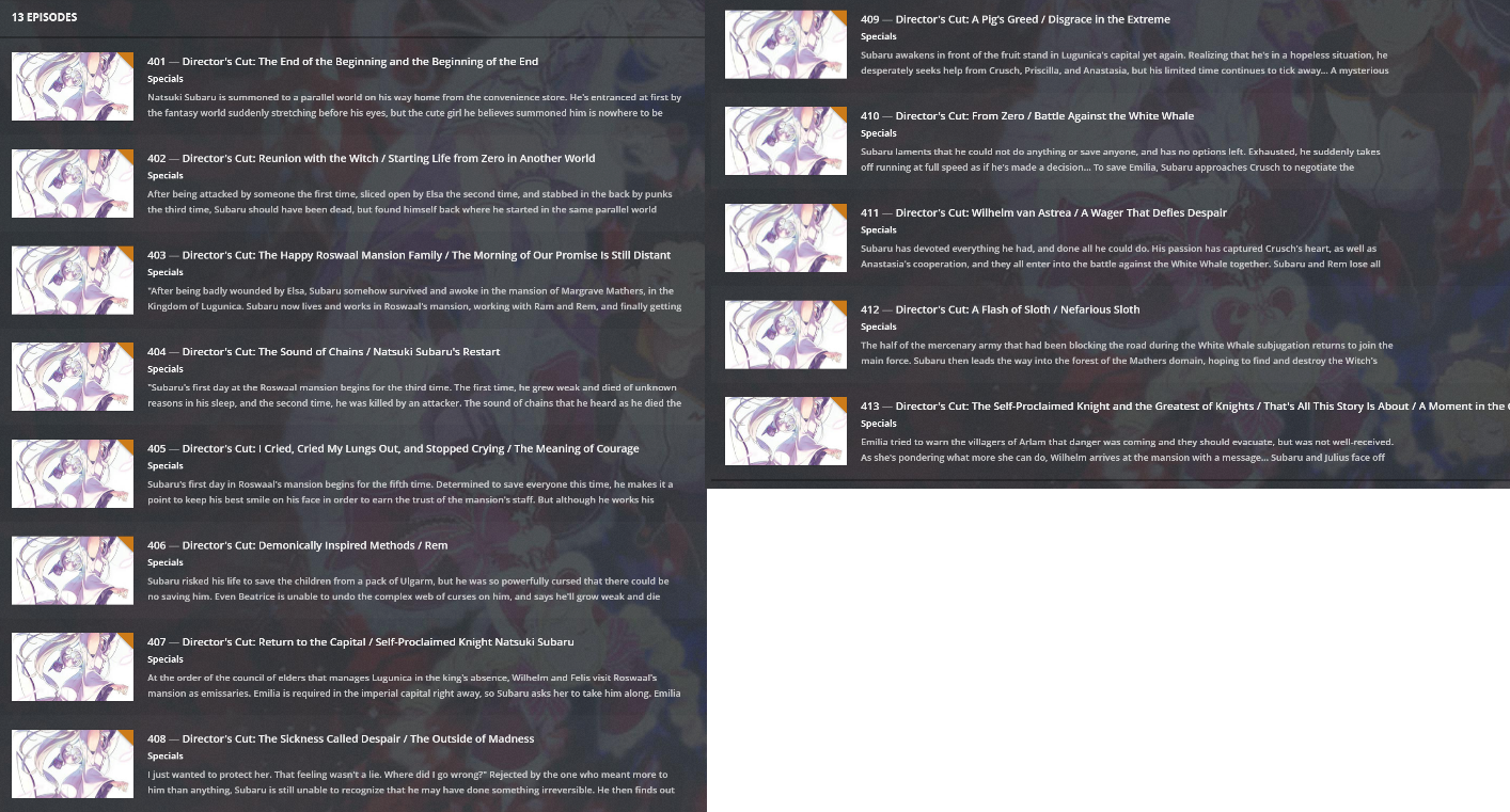 [anidb] Re:Zero - Other Episodes · Issue #398 · ZeroQI/Hama.bundle · GitHub
