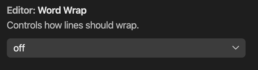 [Question] How to turn off the word wrap? · Issue #300 · microsoft/vscode-java-pack · GitHub