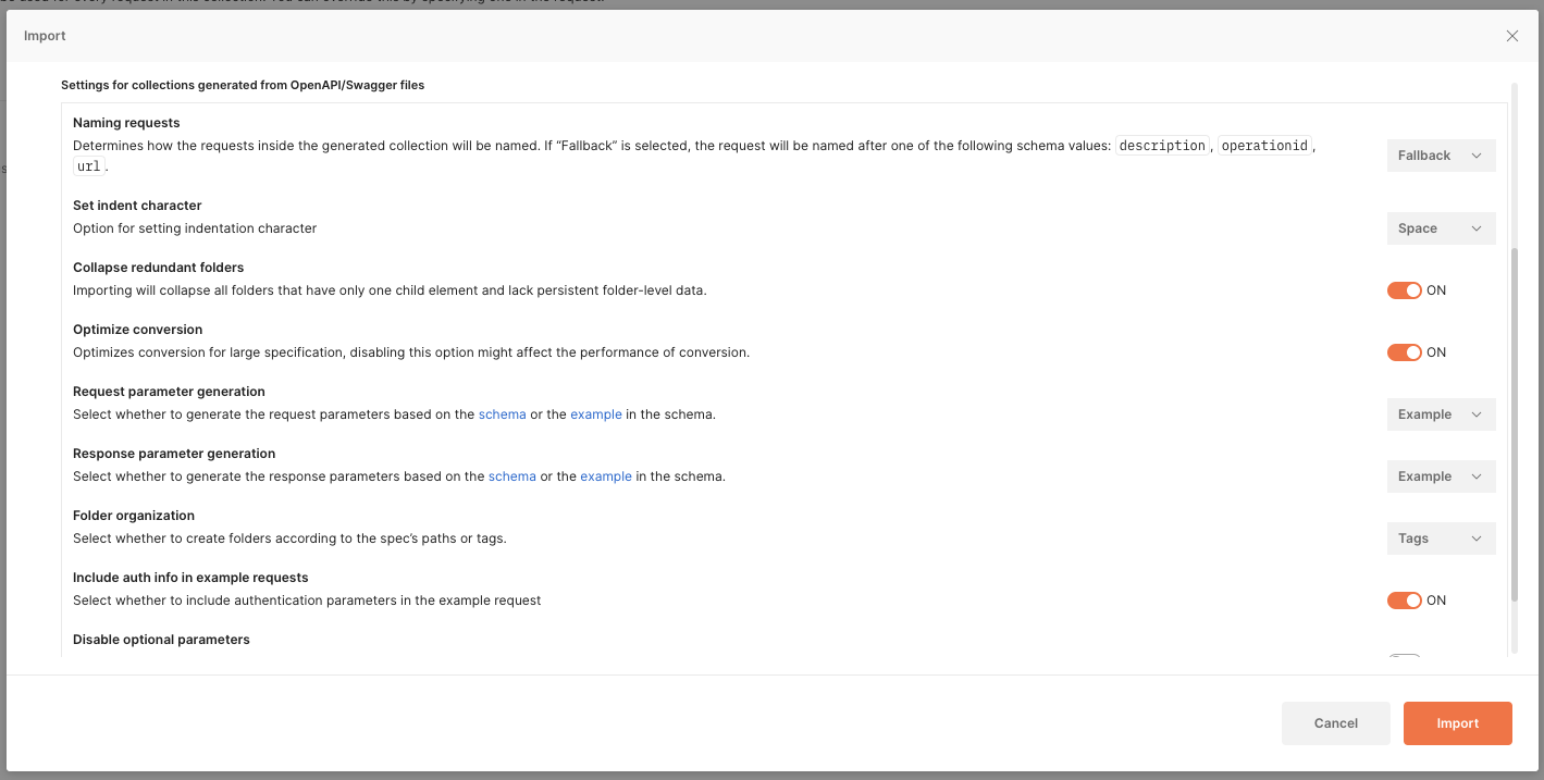 Collection created from API definition has different structure than in swagger · Issue #9873 ...