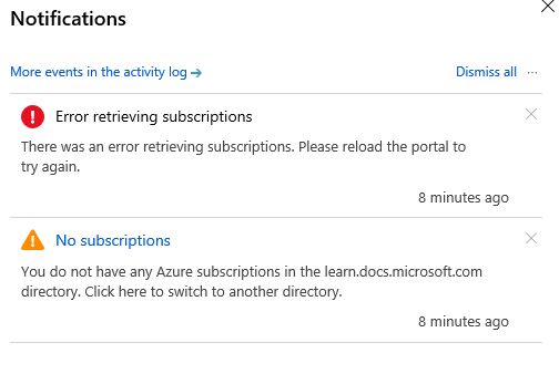 Error retrieving subscriptions on Sandbox · Issue #1312 · MicrosoftDocs/feedback · GitHub