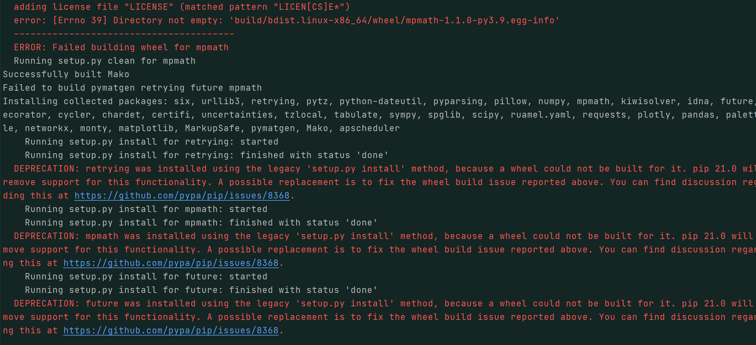 When I use the python image install in docker, if my docker directory is mounted on another hard ...