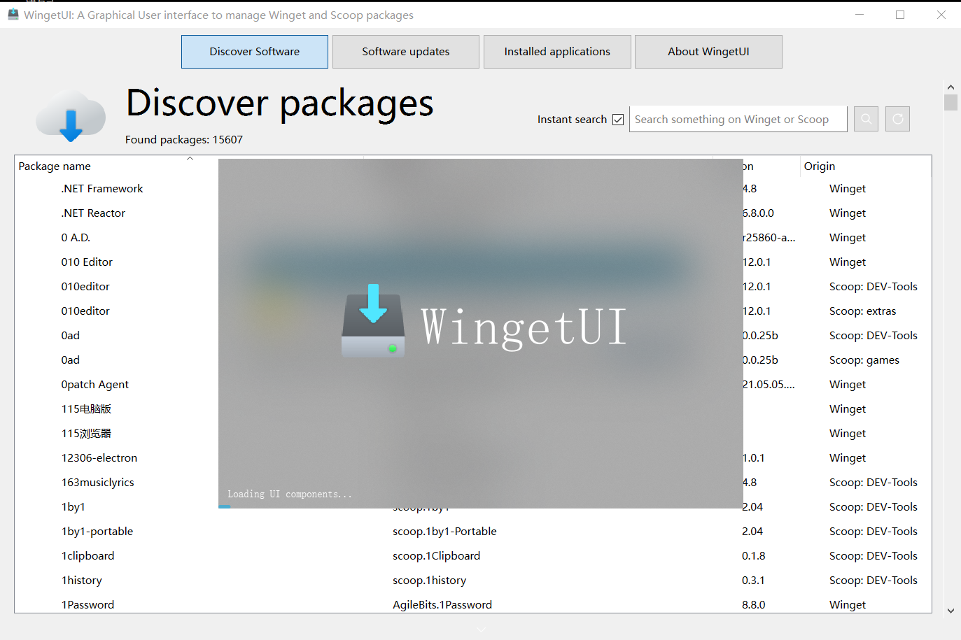 WingetUI always shows loading UI components...in win 11 22621 · Issue ...