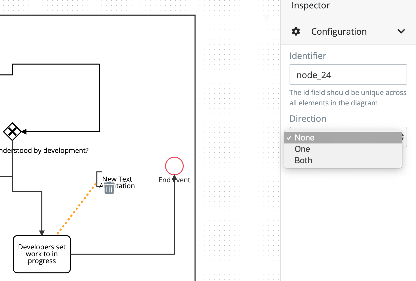 Text Annotation prevents saving because type of 'none' !== 'None ...