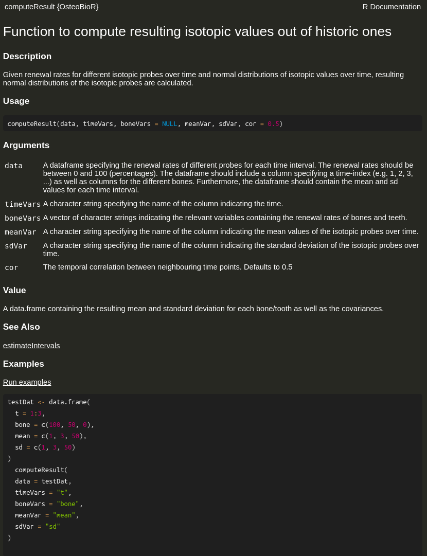Document in a CRAN style all inputs for function(s) for modeling · Issue #28 · Pandora-IsoMemo ...