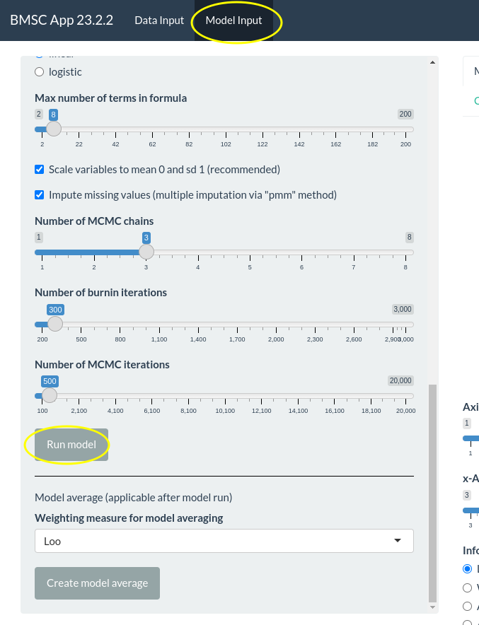Document in a CRAN style all inputs for function(s) for modeling ...