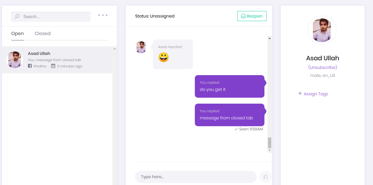 A live chat session appears as closed and open at the same time ...