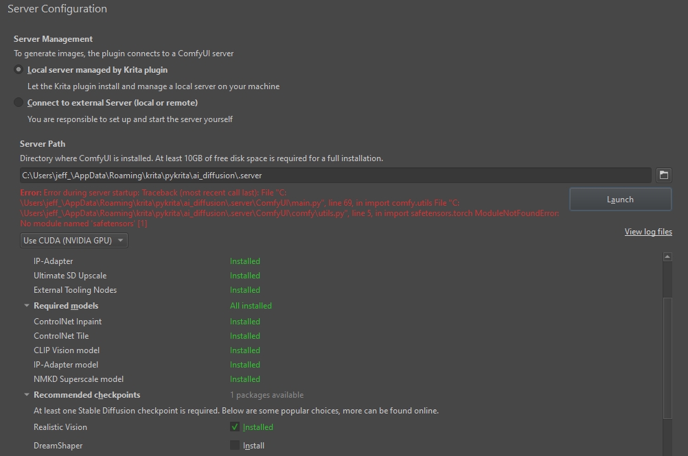 Error with Safetensors · Issue #37 · Acly/krita-ai-diffusion · GitHub