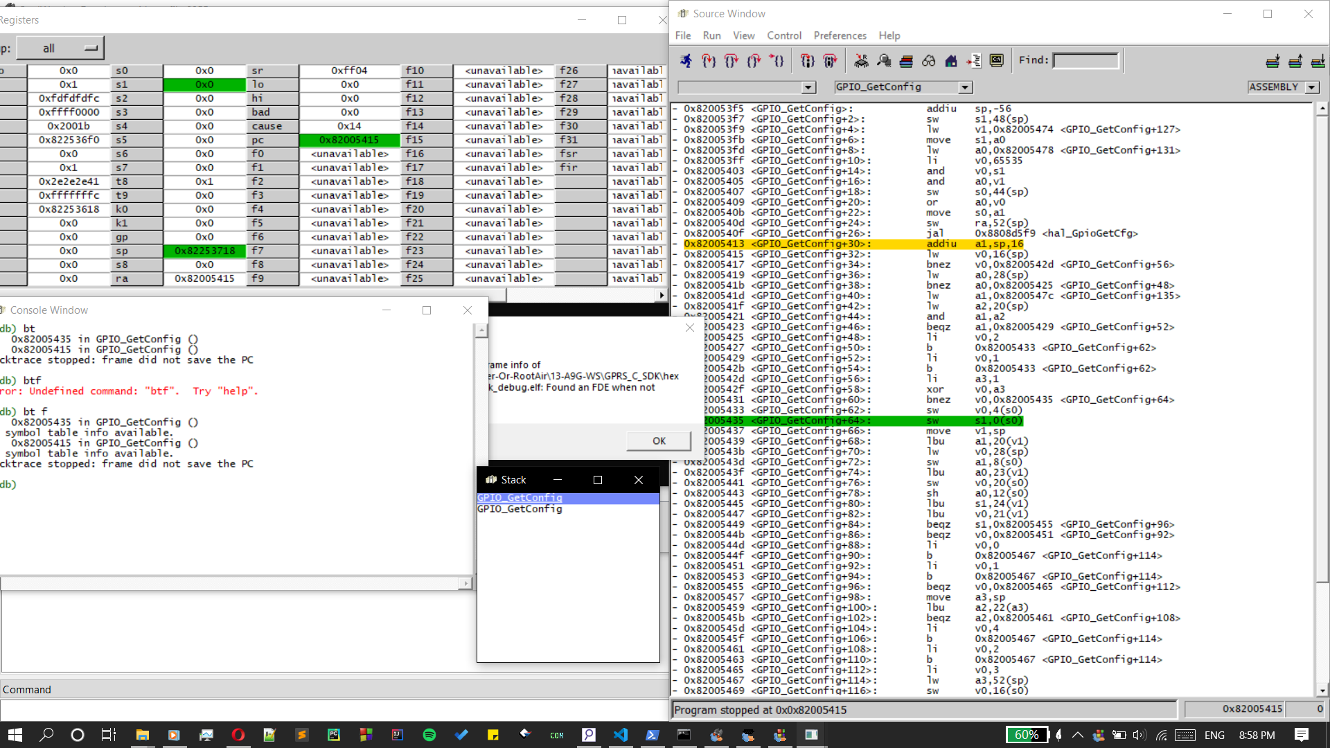 Detected XCPU in the GDB loop (0x9db00000) with GPIO_init · Issue #400 ...