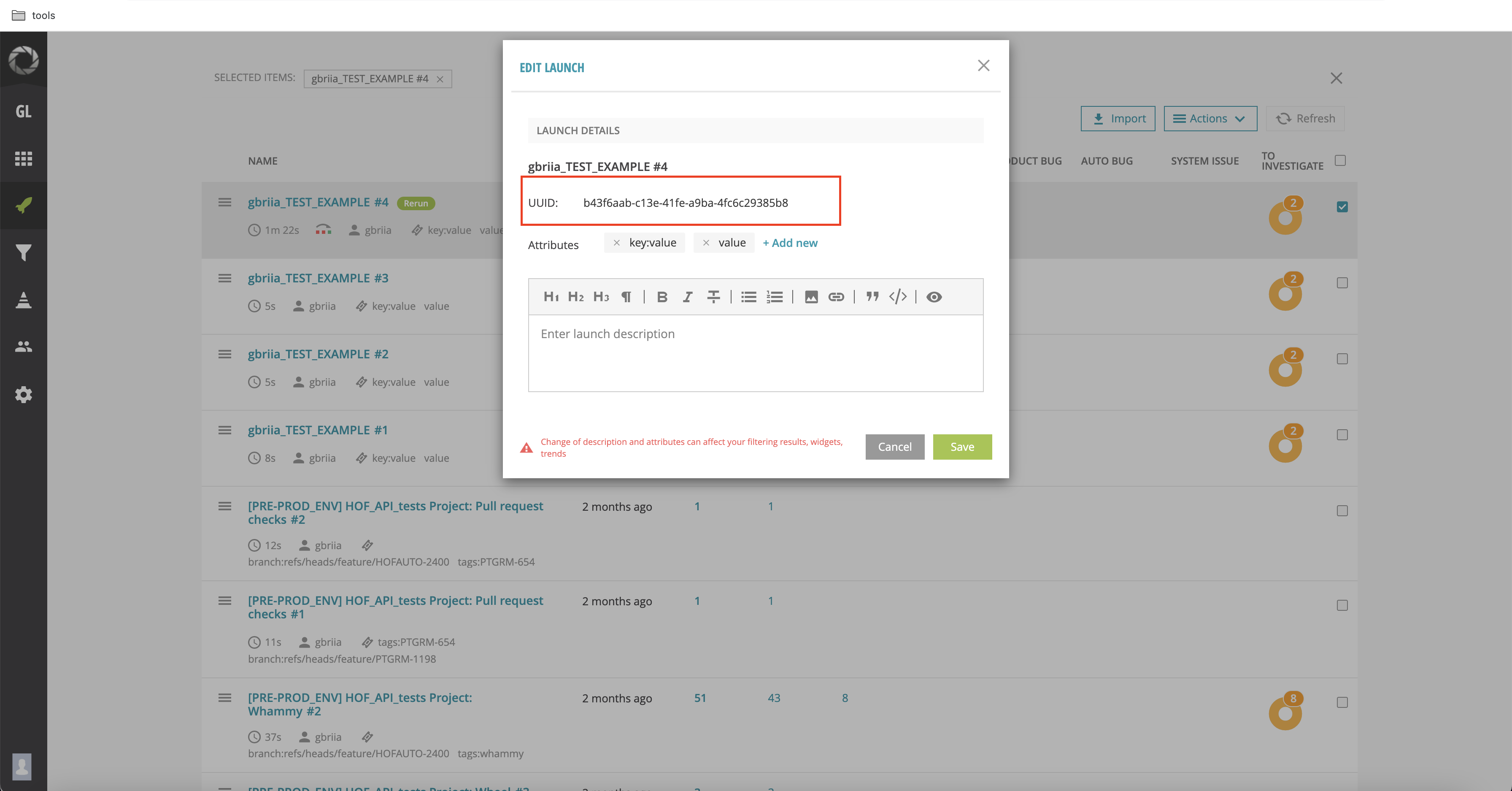 Provide a way of viewing launch UUID · Issue #1889 · reportportal ...