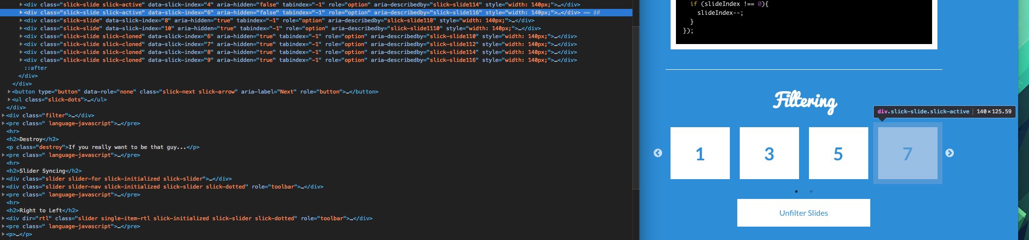 Filter + goTo picks wrong slide · Issue #3545 · kenwheeler/slick · GitHub