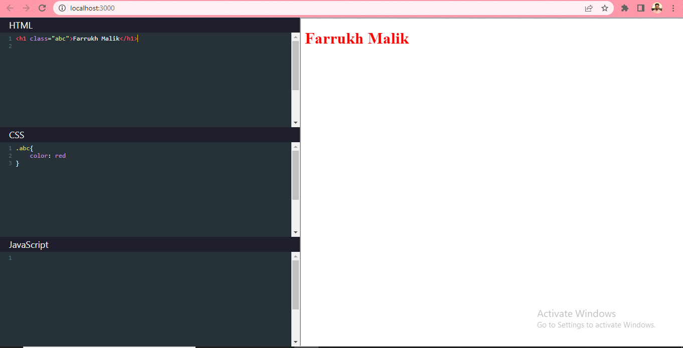 Github Farrukh Malikhtml Css Js Playground