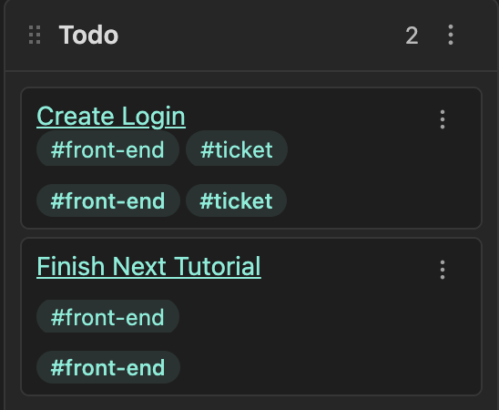 Tags Displaying Twice · Issue 683 · Mgmeyersobsidian Kanban · Github
