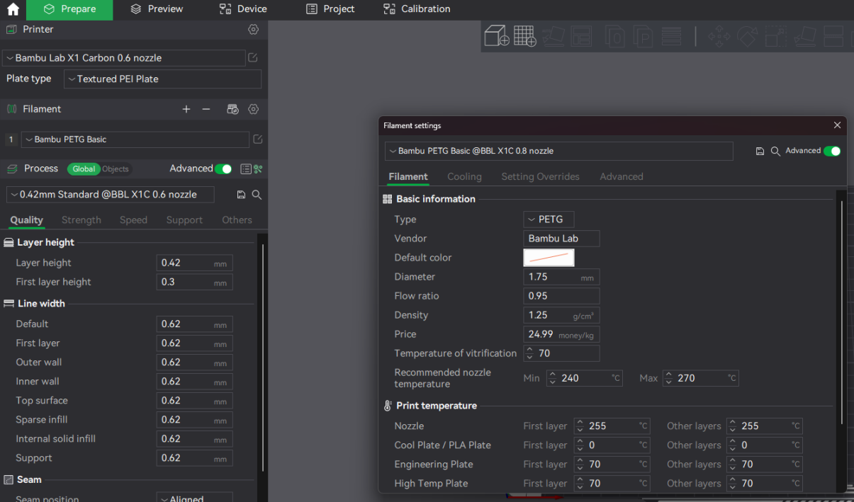 Missing `* @BBL X1C 0.6 nozzle` filament profiles · Issue #2495 · bambulab/BambuStudio · GitHub