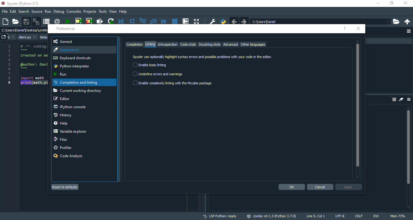 Disable showing warnings in the console · Issue #14313 · spyder-ide/spyder · GitHub