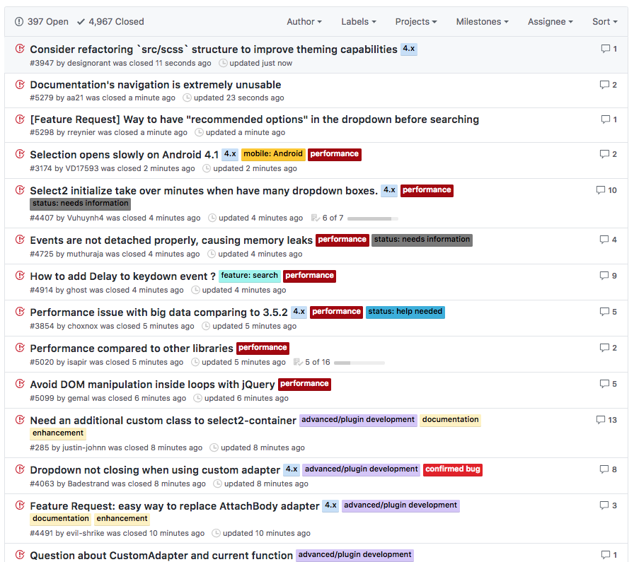 Performance issue with big data comparing to 3.5.2 · Issue #3854 · select2/select2 · GitHub