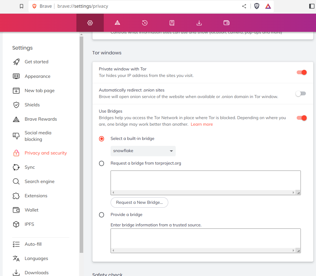 Typo In Tor Use Bridges Setting Description · Issue 25297 · Bravebrave Browser · Github 
