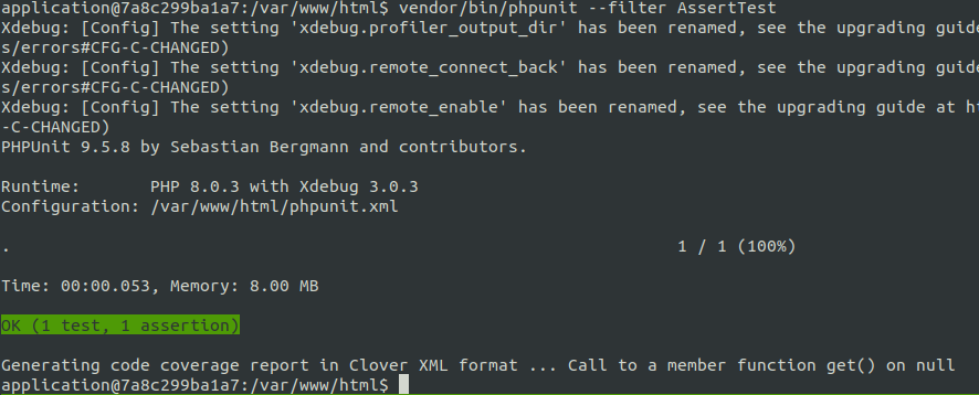 Generating code coverage report stops on `Call to a member function get() on null` · Issue #862 ...