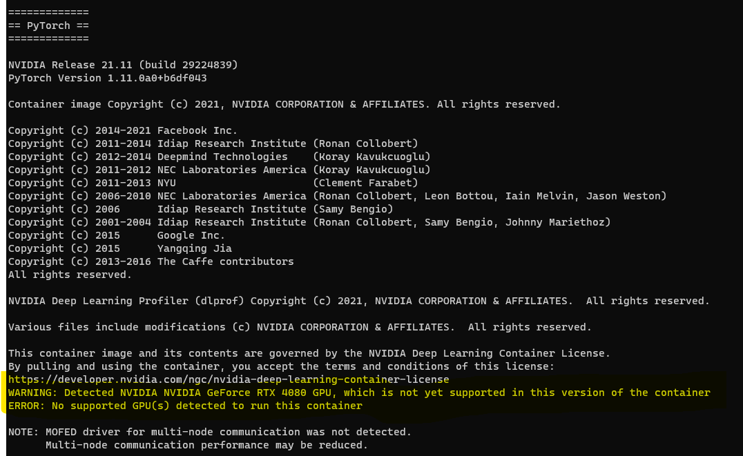 [Question] NVIDIA GeForce RTX 4080 GPU is not yet supported in the Docker · Issue #204 · MIC ...