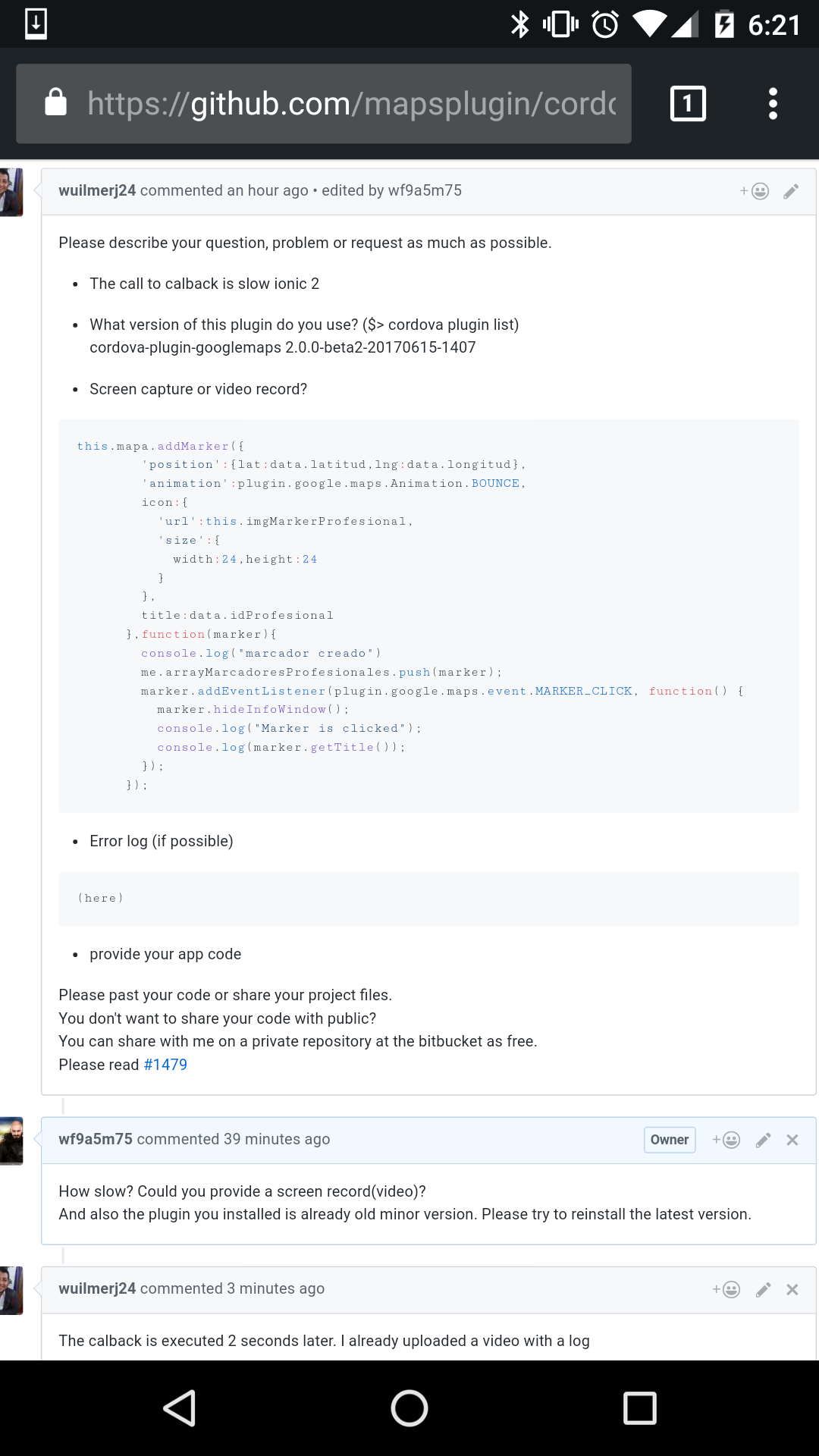 The call to calback is slow ionic 2 · Issue #1527 · mapsplugin/cordova-plugin-googlemaps · GitHub