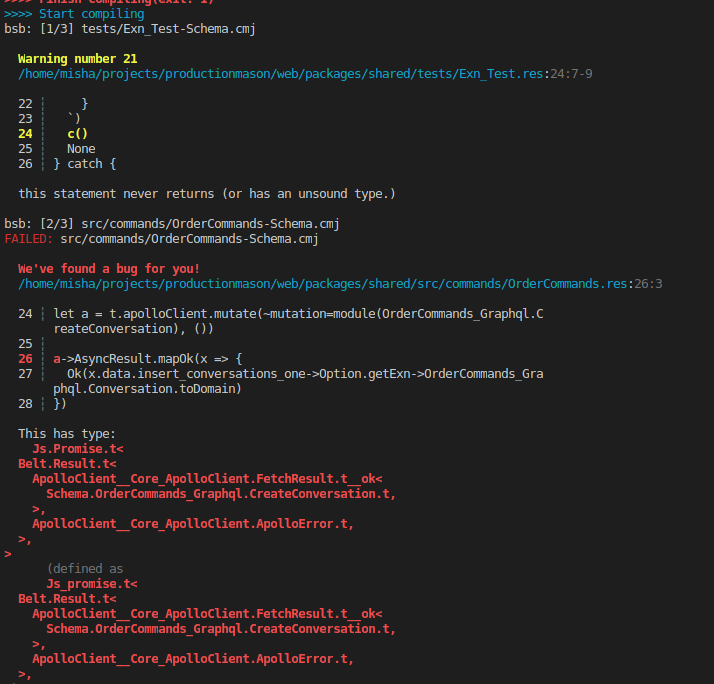 Errors don't change on editing the file · Issue #34 · rescript-lang/rescript-vscode · GitHub