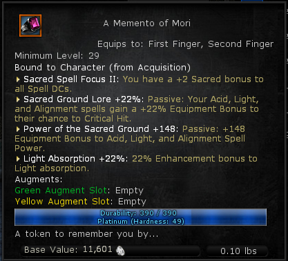 A Memento of Mori - missing Spell Power · Issue #508 · Maetrim/DDOBuilder · GitHub