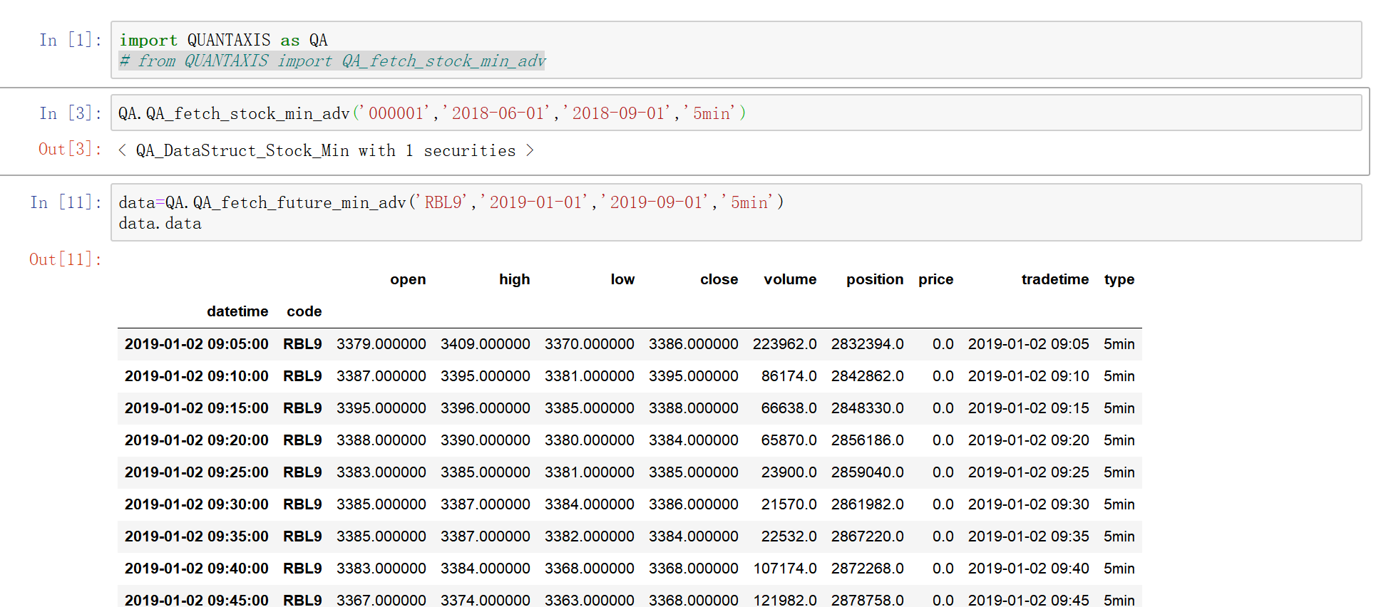 关于使用QUANTAXIS获取本地数据库期货分钟数据的教程 · Issue #1421 · yutiansut/QUANTAXIS · GitHub