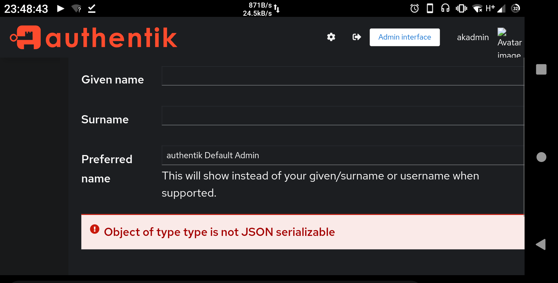 Text read only prompt causes JSON serialization exception if placeholder value doesn't already ...