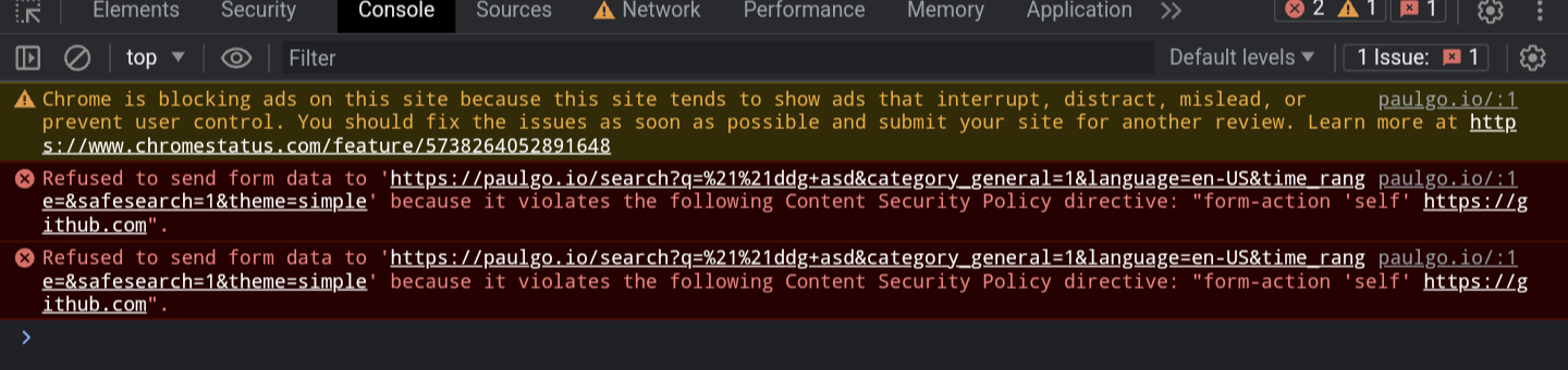 Handle double-bang redirections better for CSP · Issue #177 · searxng/searxng-docker · GitHub